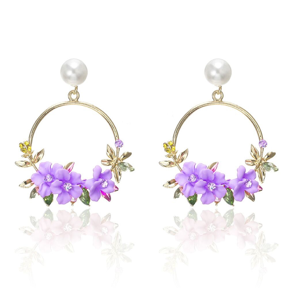 Elegant Gold Flower and Pearl Earrings – Amanda Oliver Jewels