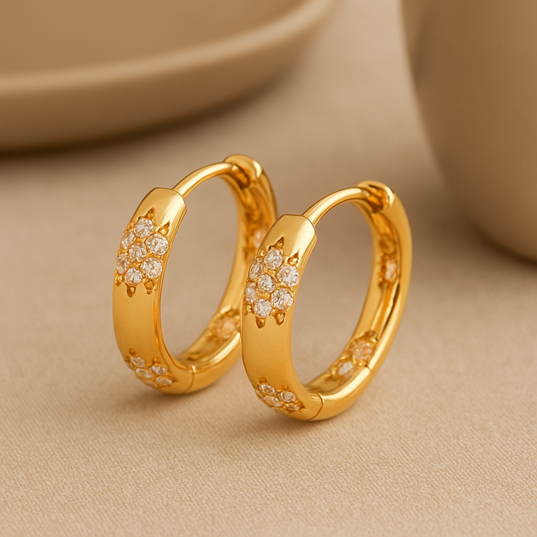 Golden Flower Hoop Earrings – Amanda Oliver Jewels